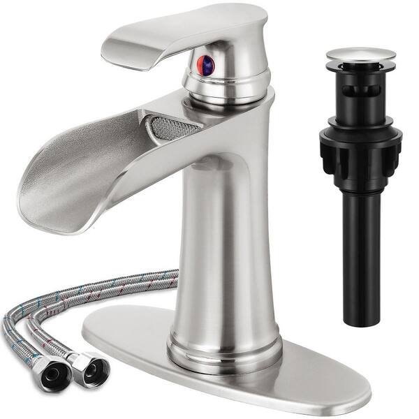 AKLFGN Single Handle Single Hole Waterfall Bathroom Faucet with ...