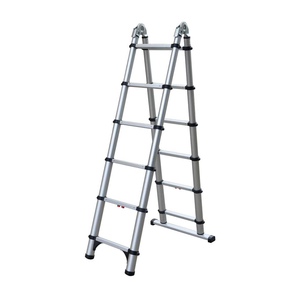 Telesteps 6 ft. A-Frame and 12 ft. Extension Aluminum Telescoping ...