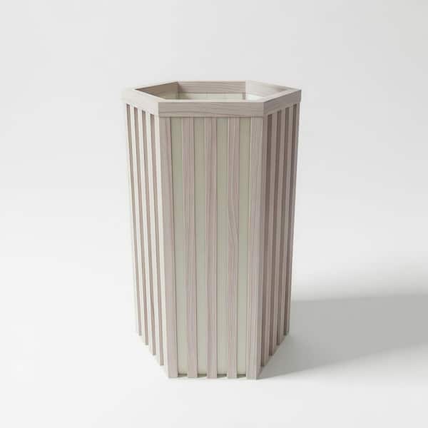 Dracelo Hexagon Column (11.75 in. W x 22.25 in. H) Ash Brown Indoor ...