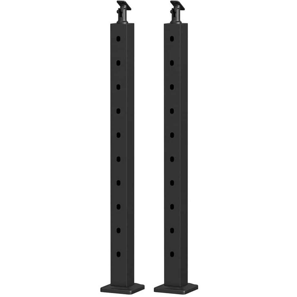 Afoxsos 36 in. Stair Railing Post Kit, Black Angle Drilled Line Post ...
