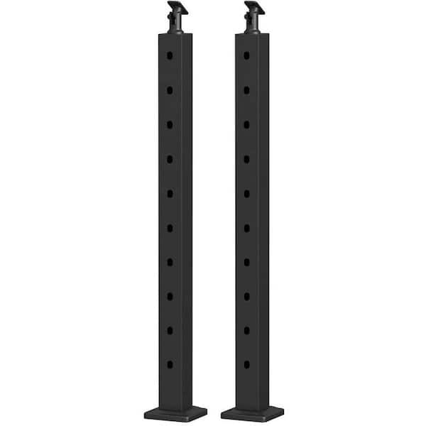 Afoxsos 36 in. Stair Railing Post Kit, Black Angle Drilled Line Post ...