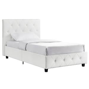 Dean White Faux Leather Upholstered Full Bed DE66012 - The Home Depot