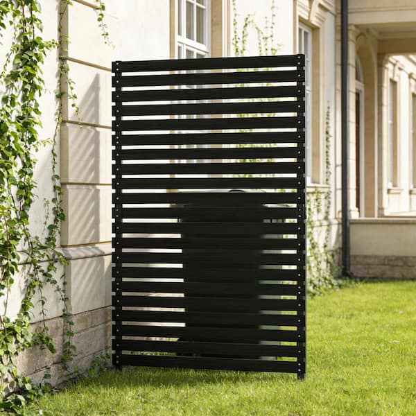 ABORON No-Dig Wooden Privacy Fence Screen 38 in. W x 60 in. H Outdoor ...