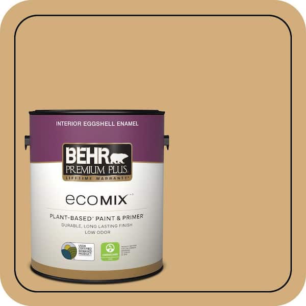 BEHR PREMIUM PLUS 1 gal. #310F-4 Rye Eggshell Enamel EcoMix Plant-Based ...