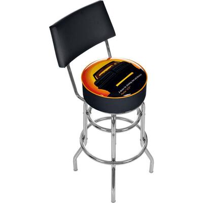 Trademark Pontiac Firebird 30 in. Chrome Swivel Cushioned Bar Stool ...