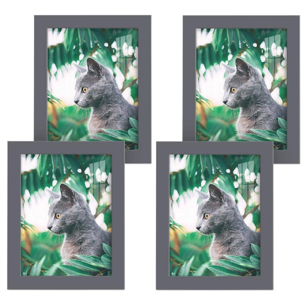 Wexford Home Modern 6 in. x 8 in. Grey Picture Frame (Set of 4) WF003E ...