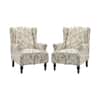 JAYDEN CREATION Gille Traditional Bird Upholstered Wingback Accent ...