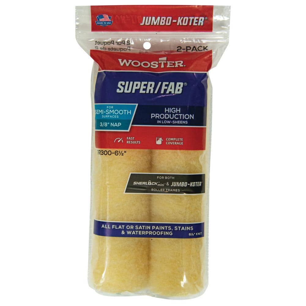 Wooster 6-1/2 in. x 3/8 in. Jumbo-Koter Super/Fab Miniroller Cover (2 ...