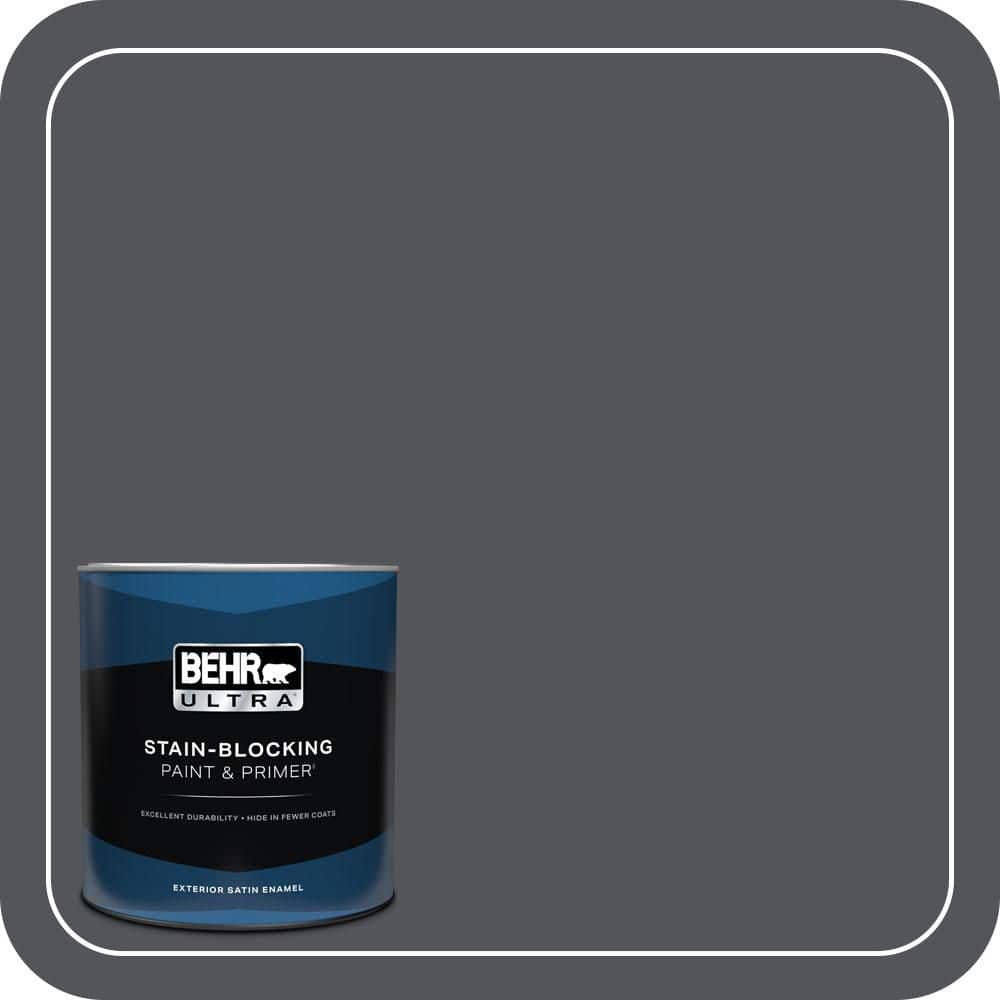 BEHR ULTRA 1 qt. #N510-6 Orion Gray Satin Enamel Exterior Paint ...