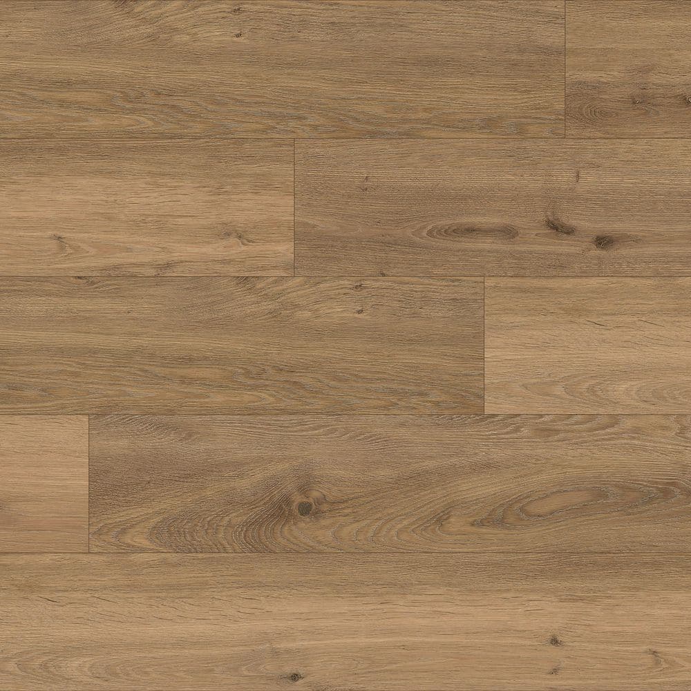 Superoak Take Home Sample Natural Hickory Clay 9.5mm Waterproof Hybrid Resilient Flooring NH-SMP ...
