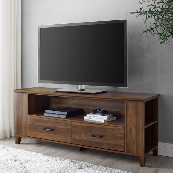 Walker Edison Furniture Company 60 in. Columbus Wood TV Stand in Dark ...