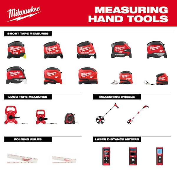 Milwaukee 25 ft. Compact Tape Measure with Fractional Scale 48-22-1725 ...