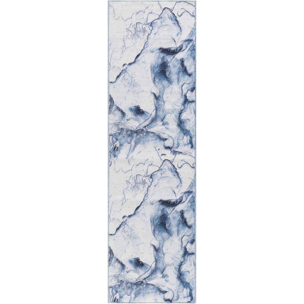 Nourison Daydream Ivory Blue 2 ft. x 8 ft. Contemporary Runner Area Rug ...