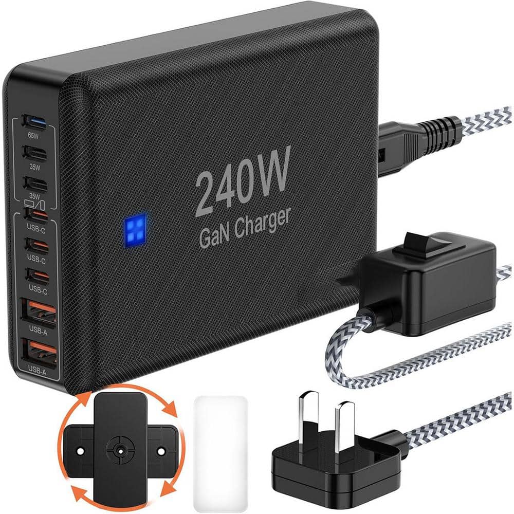 Yichuhaoxi USB C Charger Block 240 Watt, Super Fast Charging Station ...