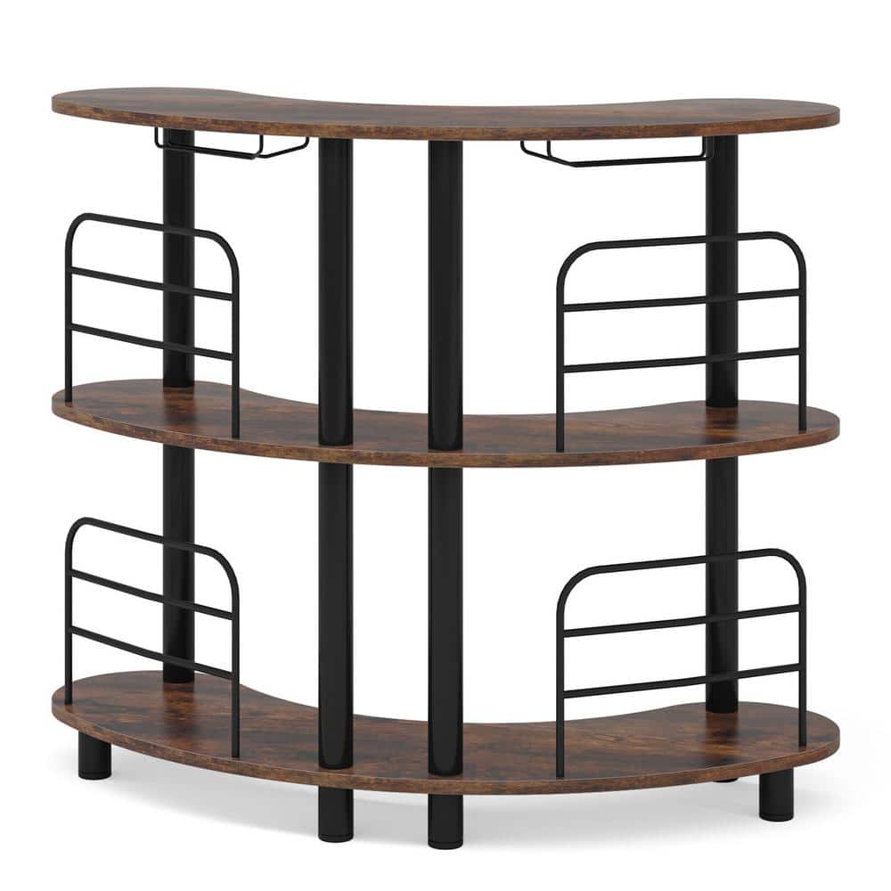 TRIBESIGNS WAY TO ORIGIN Adan Rustic Brown 41.7 in. Corner Bar Table ...