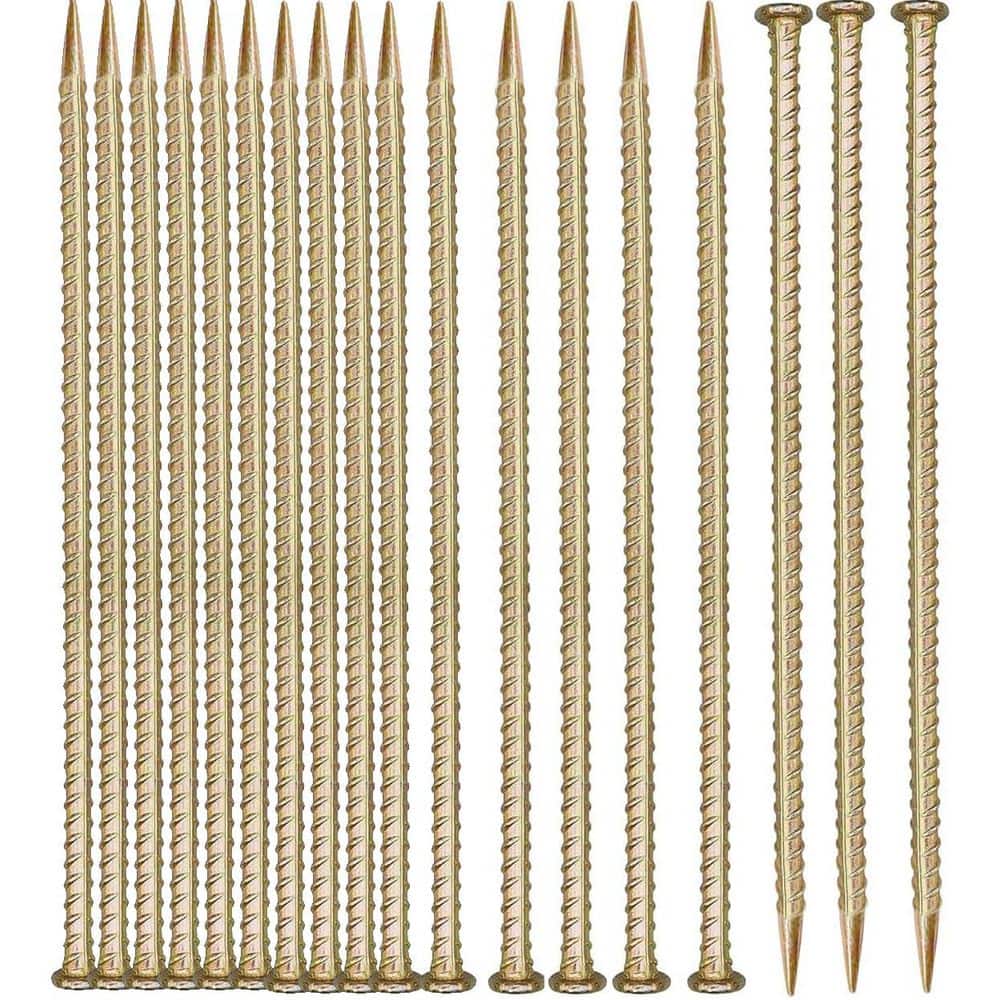 NVNOO 1/2 in. x 16 in. Galvanized Steel Ground Rebar Stakes for Plant ...