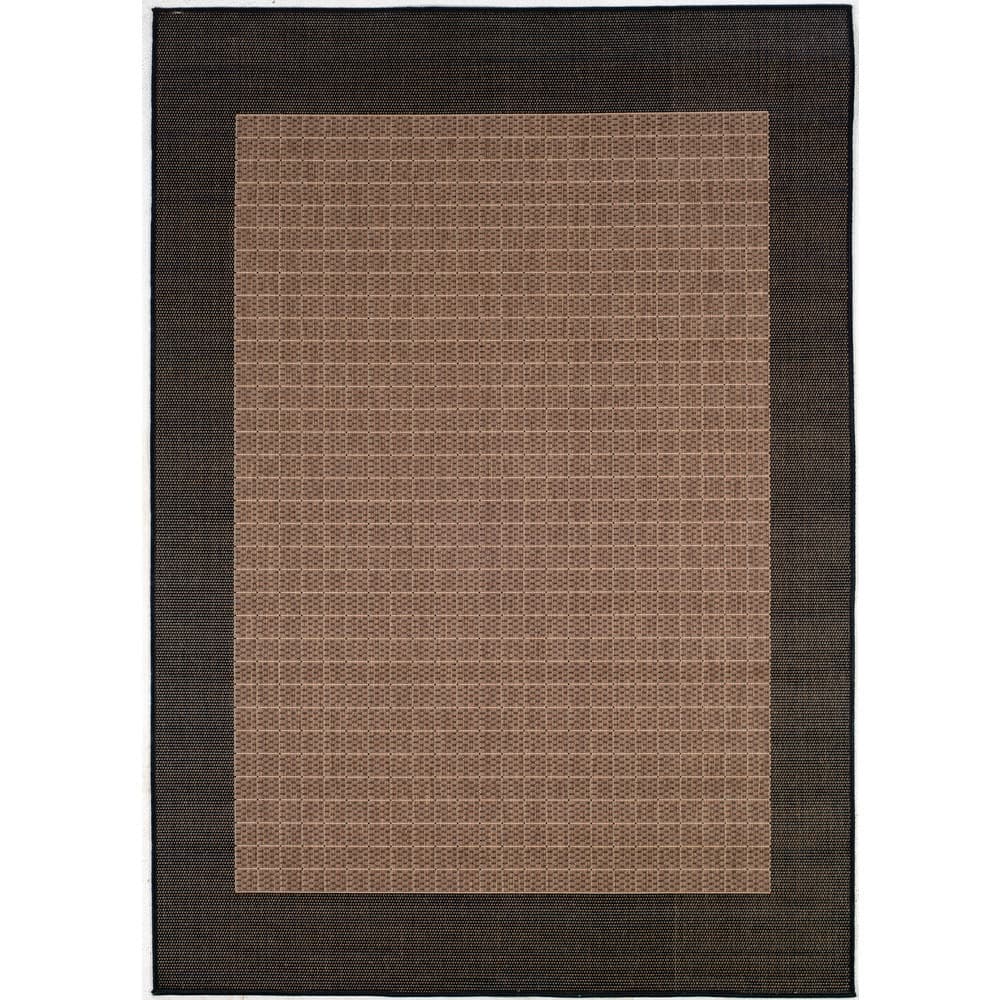 Couristan 8-ft x 10-ft Brown-Black Solid Indoor/Outdoor Area Rug-Recife ...