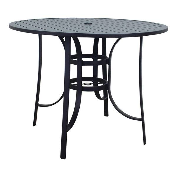 Courtyard Casual 48 in. Santa Fe Java Aluminum Round Balcony Height ...
