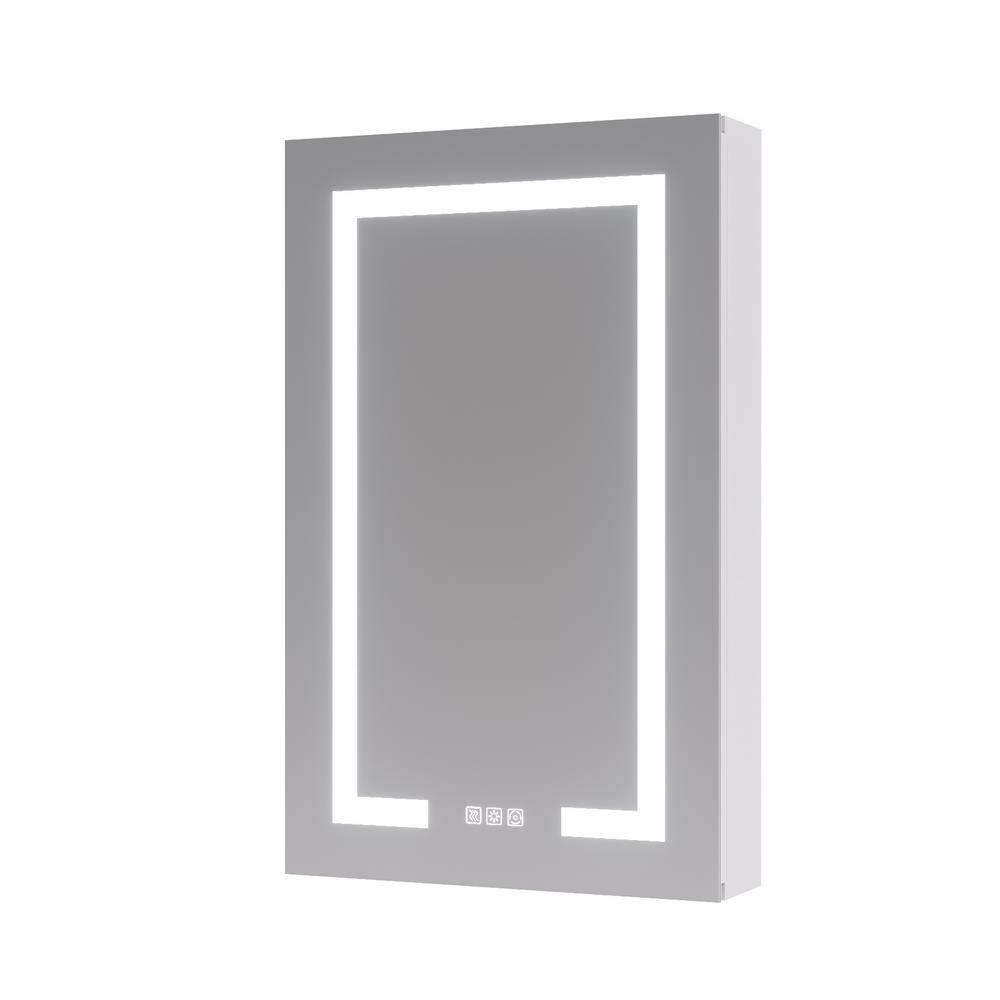 Lonni 20 in. W x 32 in. H Rectangular Silver Aluminum Recessed/Surface ...