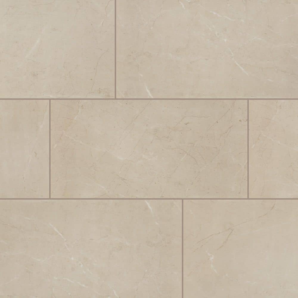 Daltile Perpetuo Elegant Beige 12 in. x 24 in. Polished Porcelain Floor ...