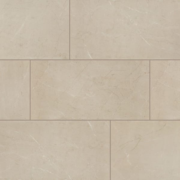 Daltile Perpetuo Elegant Beige 12 in. x 24 in. Polished Porcelain Floor ...