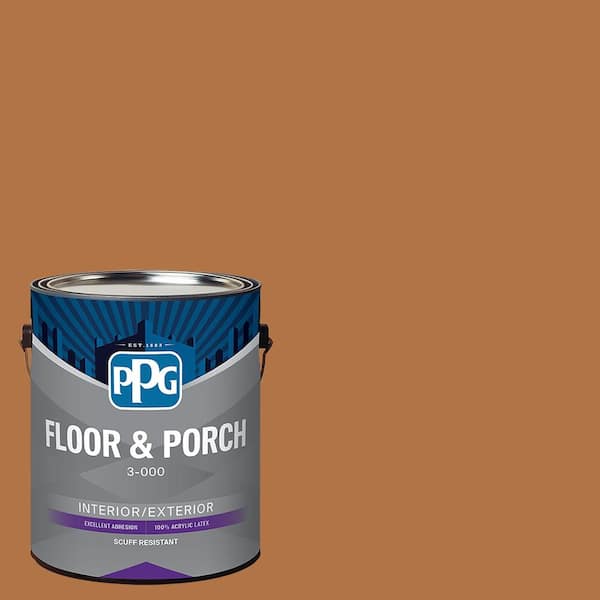 PPG 1 gal. PPG16-21 Fresh Praline Satin Interior/Exterior Floor and ...