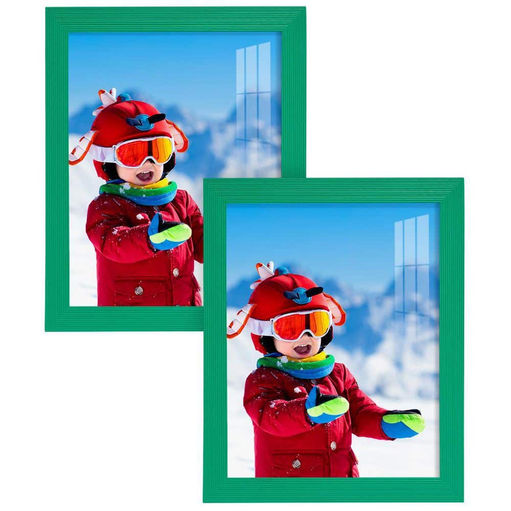 Wexford Home Grooved 8 in. x 10 in. Green Picture Frame (Set of 2 ...