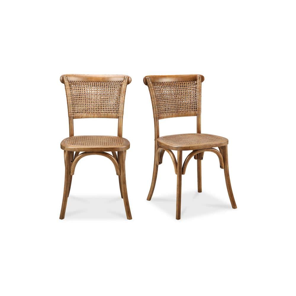 NADAAL STUDIOS Winston- Solid Elm with Rattan Cushioning Dining Chair ...