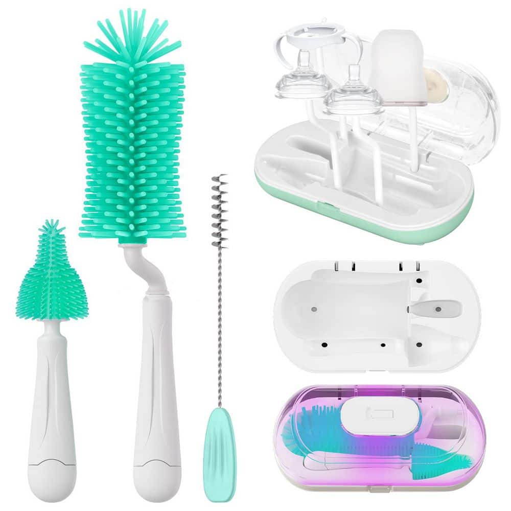 Aoibox 8.8 in. Baby Bottle Brush Travel Cleaning Kit with Straw Nipple ...