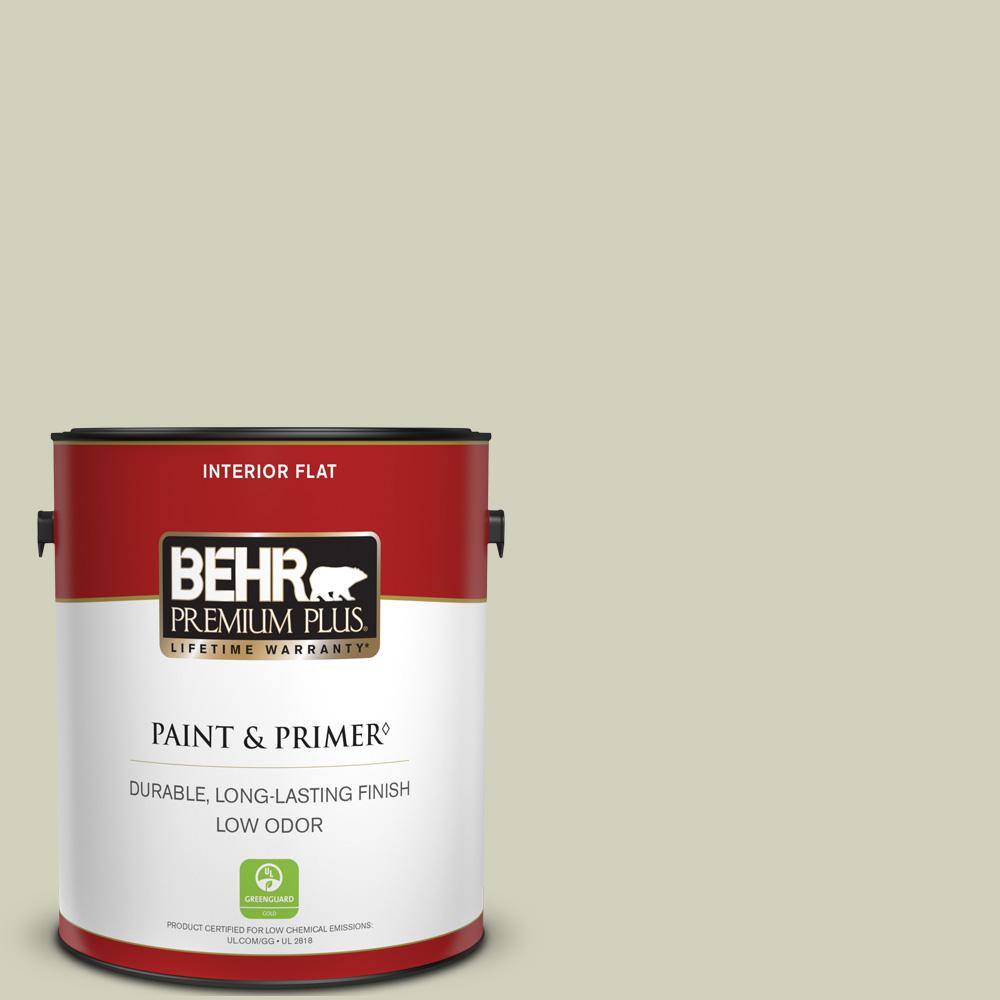 BEHR PREMIUM PLUS 1 gal. #400E-3 Mountain Haze Flat Low Odor Interior ...