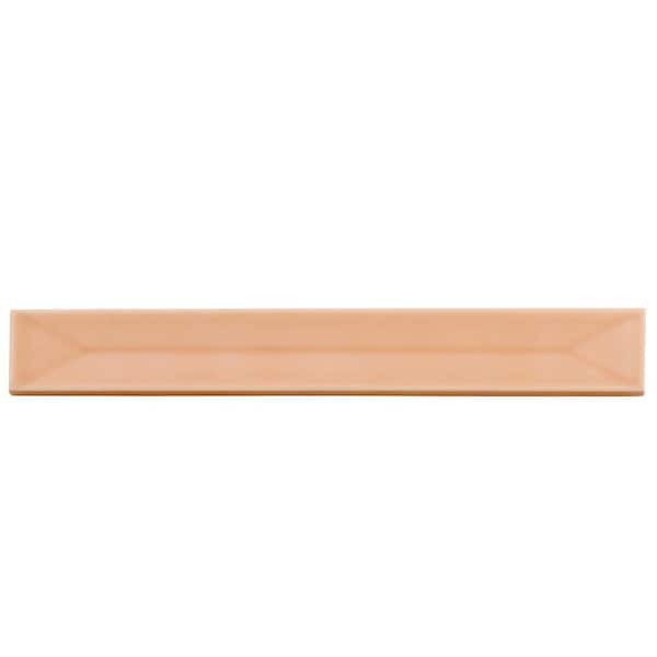 Apollo Tile Horizonte 2 in. x 8 in. Glossy Powder Pink Ceramic Deco ...