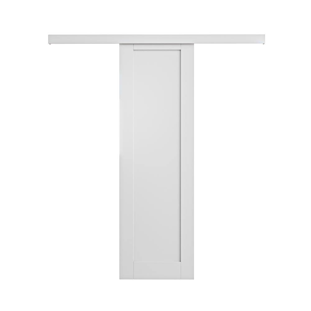 ARK DESIGN 24 in. x 80 in. Hidden Track Style Paneled 1 Lite White ...