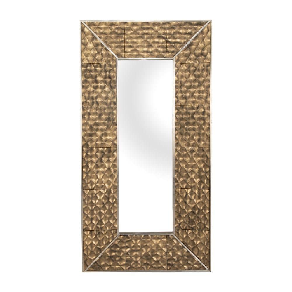 Liv & Skye Gold 47 in. x 94 in. Rectangle Wood Textured Scales Framed ...