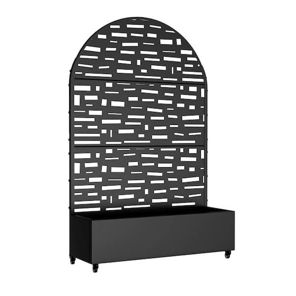 SpassWay 6 ft. H x 4 ft. W Metal Planter Box Privacy Screen Garden Bed ...