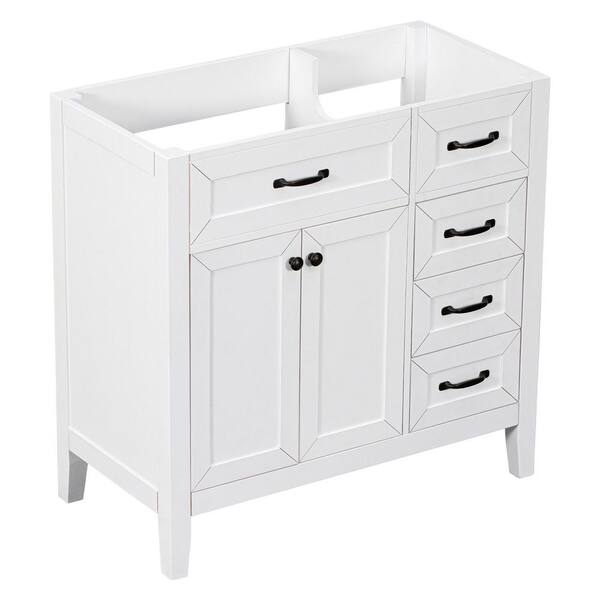 SANFANGIE BY 35.5 in. Bath Vanity Cabinet without Top in White ...