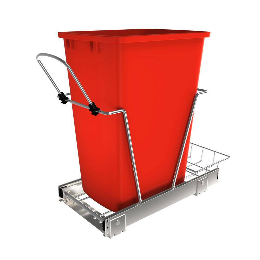 Rev-A-Shelf Red Pull Out Trash Can 35 qt. for Kitchen Cabinets RV-12KD ...