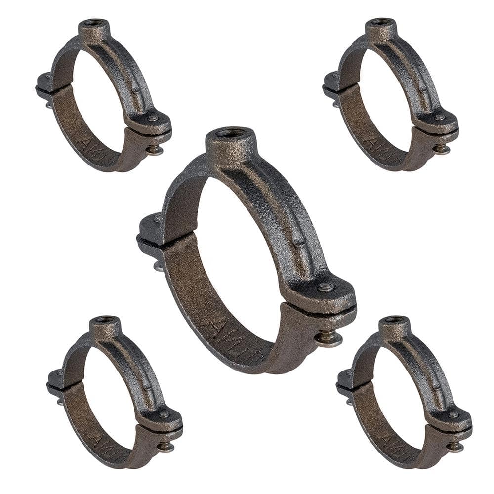 PLUMBFLEX 4-1/2 in. 2-Piece Split Ring Pipe Hanger in Uncoated ...