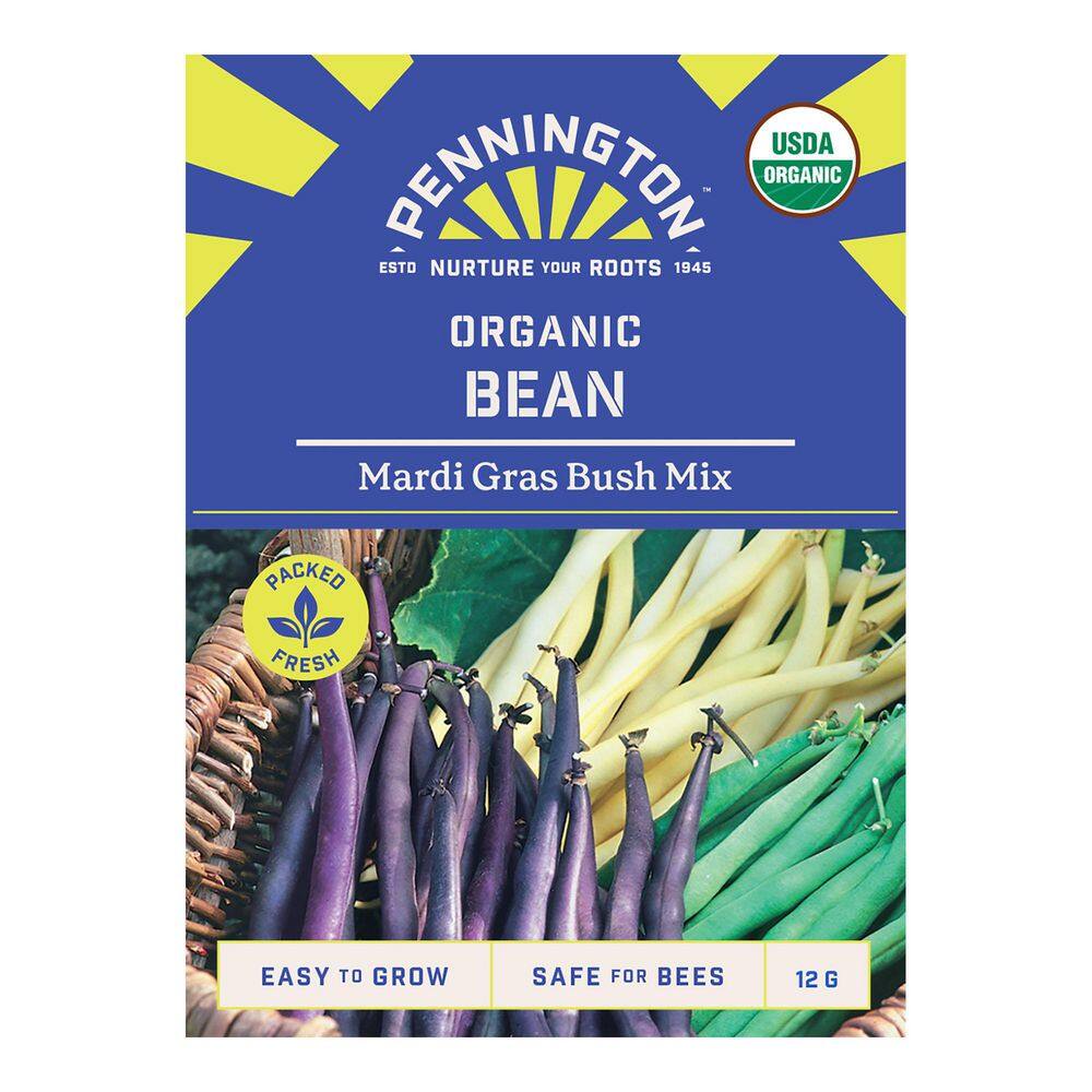 Pennington Organic Mardi Gras Bush Bean Mix Fruit Seeds 8340 - The Home ...