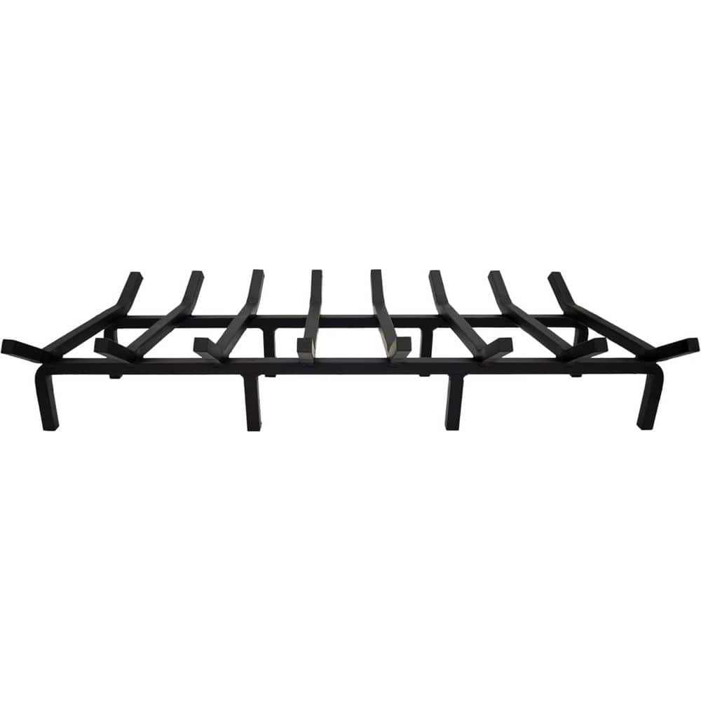 Clihome 33 in. Heavy Duty Firewood Rack Solid Cast Iron Log Holder ...