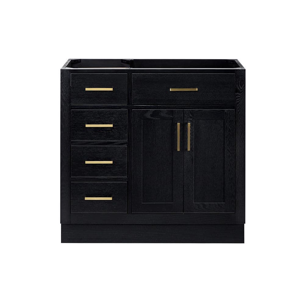 ARIEL Hepburn 36 in. Freestanding Right Offset Bathroom Vanity Cabinet ...