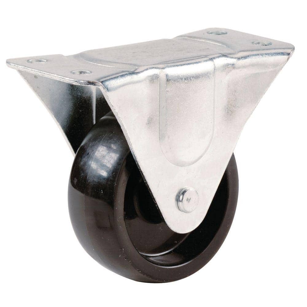 Shepherd 2-1/2 in. Black Polypropylene and Steel Rigid Plate Caster ...