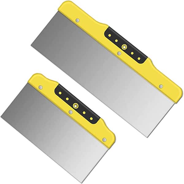 KIWDZFU 8 12 Stainless Steel Drywall Taping Knife Set with Tapered ...