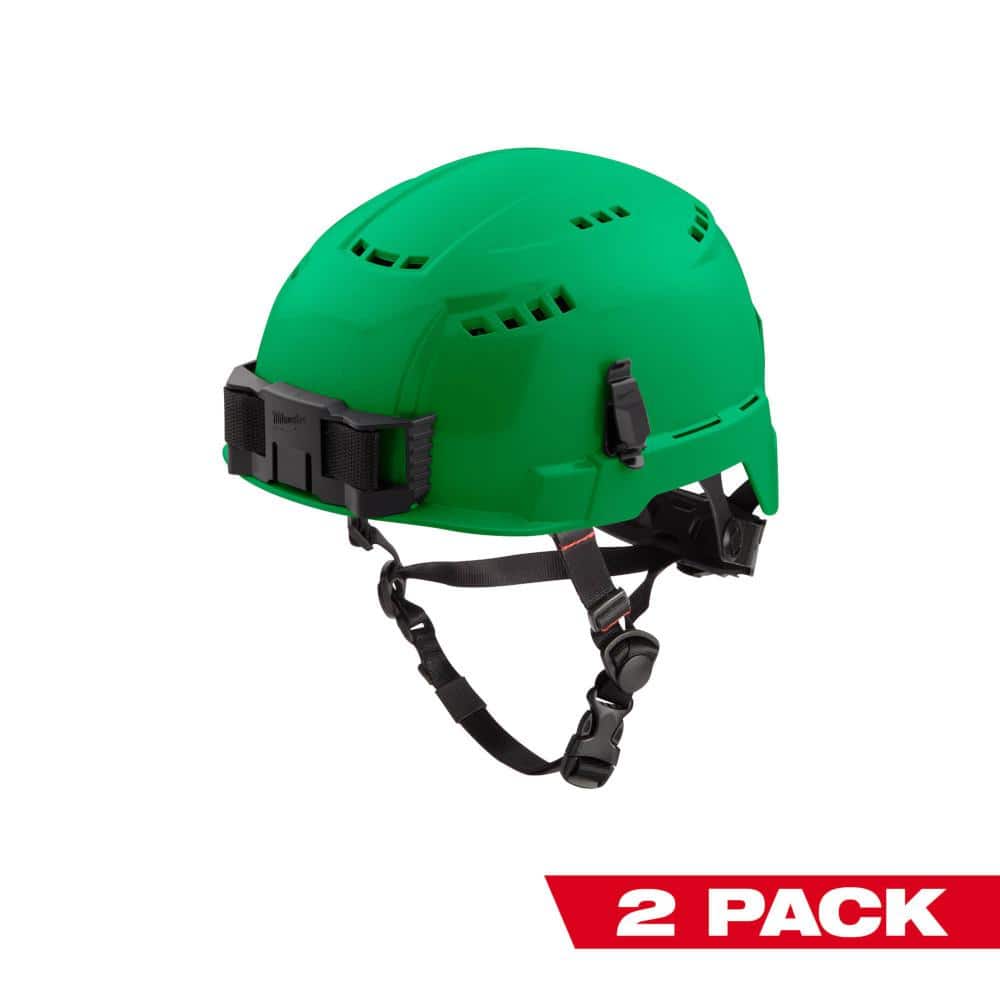 Milwaukee BOLT Green Type 2 Class C Vented Safety Helmet (2-Pack) 48-73 ...