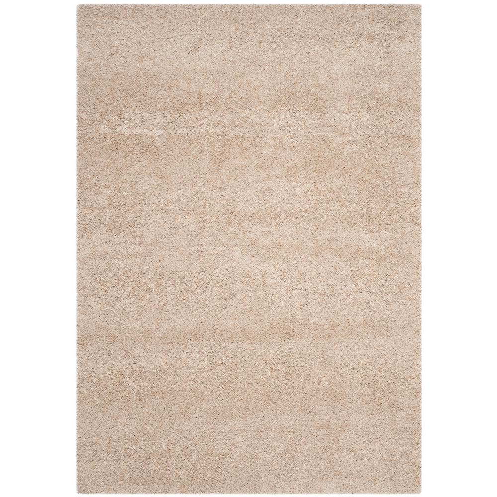 SAFAVIEH Laguna Shag Sand 4 ft. x 6 ft. Solid Area Rug SGL303C-4 - The ...
