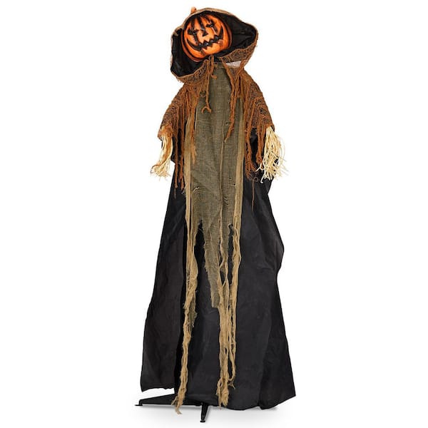Karl home 70 in. Haunted Hat Pumpkin Man Halloween Animatronic ...