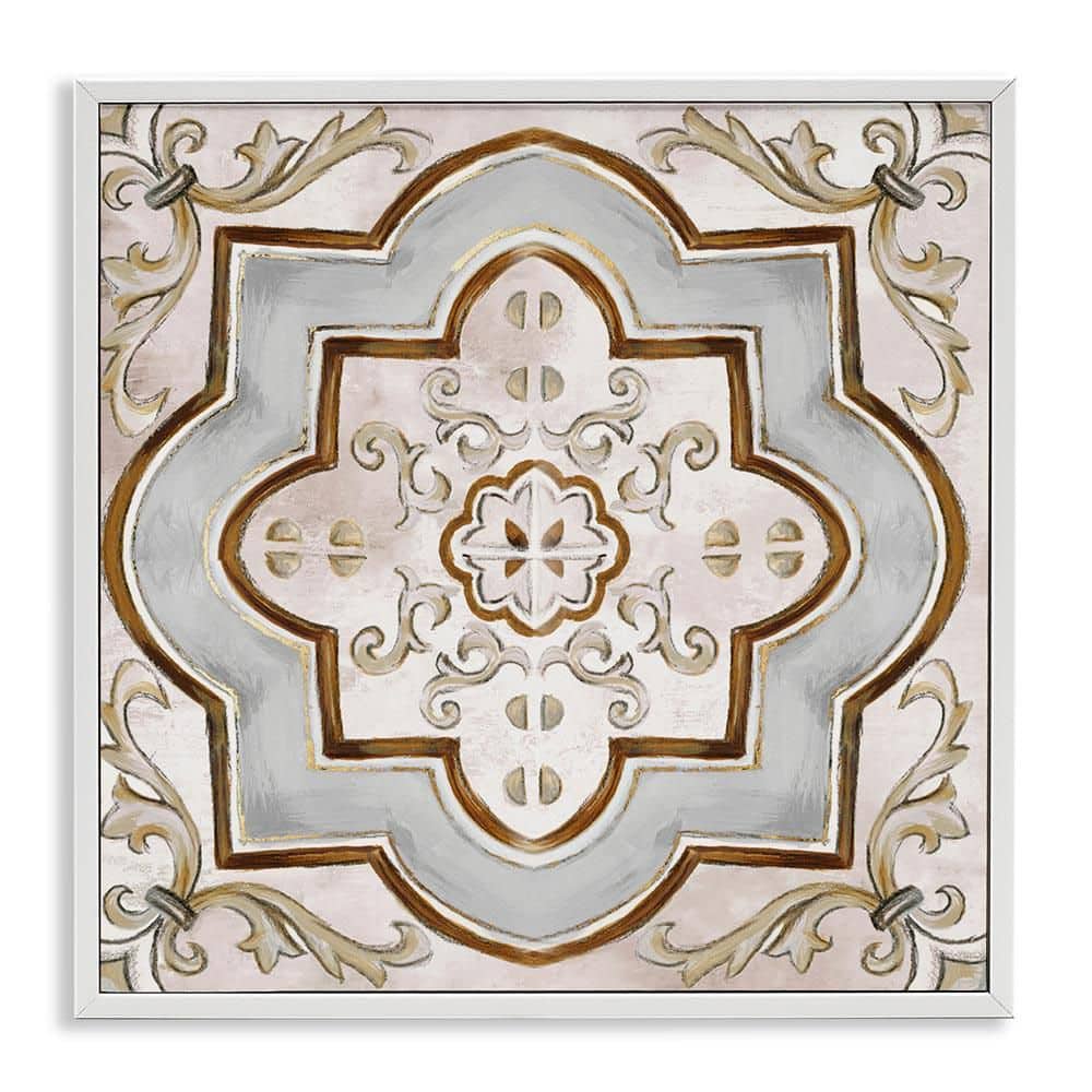 Stupell Industries Traditional Symmetrical Tile by Eli Jones White ...