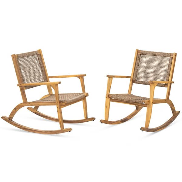 Boosicavelly Natural Wood Outdoor Rocking Chair BOGOORC05NT - The Home ...