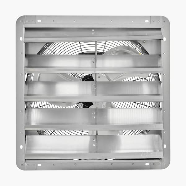 20 in. Wall Mounted Shutter Exhaust Fan with 3000 CFM Airflow, AC Motor ...