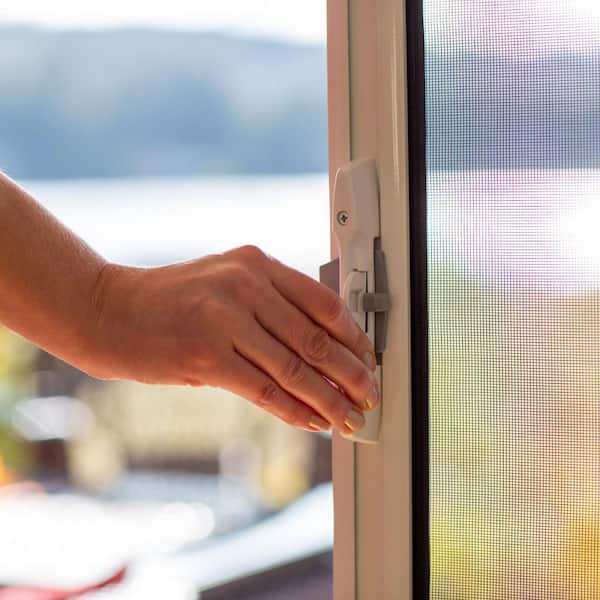 Weather Star 36 in. x 96 in. Brisa White Tall Retractable Screen Door ...