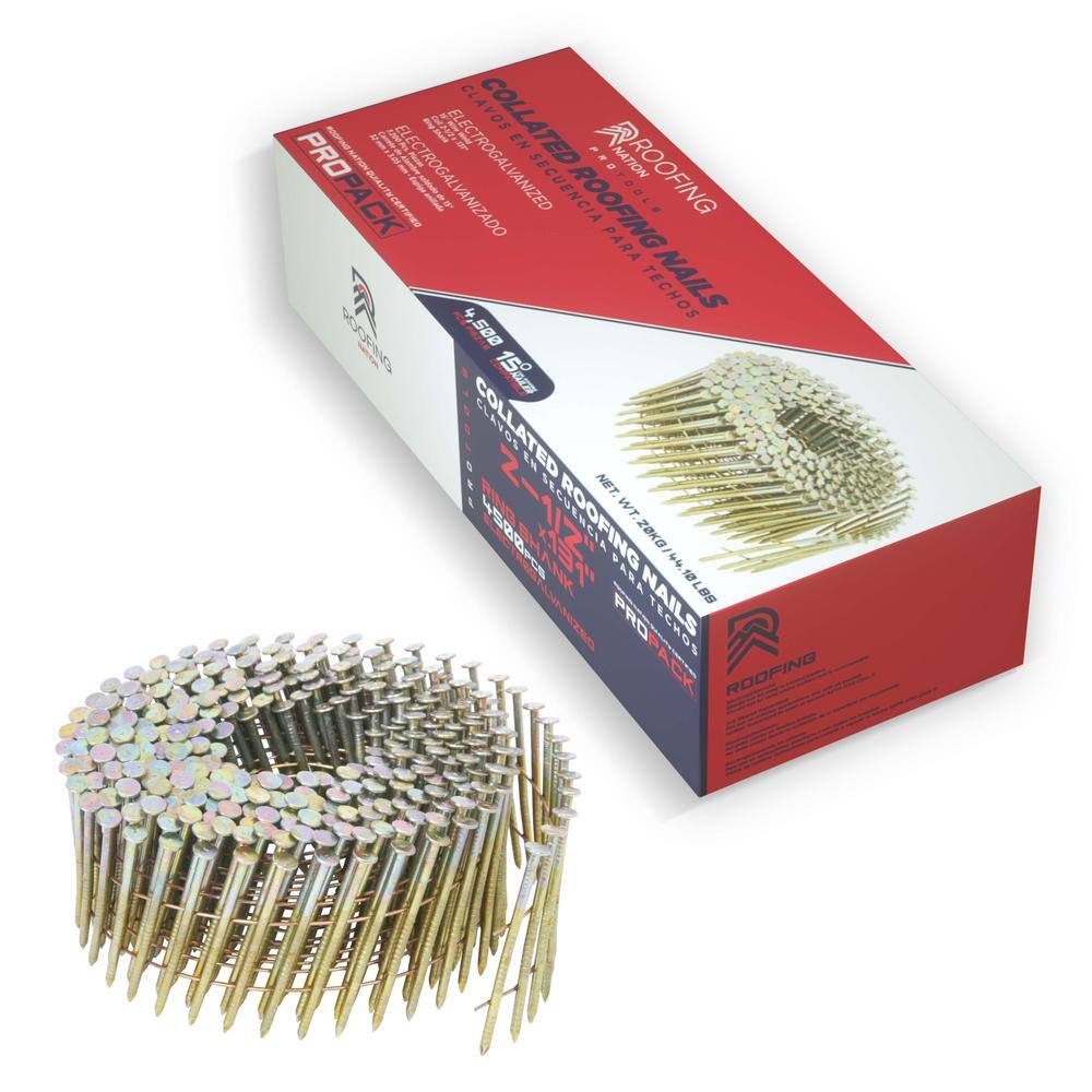 Roofing Nation LLC 2 1 2 In X 0 131 In Electro Galvanized Ring Shank
